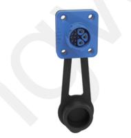 China M19 Connector 12pin Blue 20A Solder Overmolded Aluminum Alloy Shell Nylon IP67 for sale