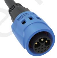 China M19 Connector 12pin Blue 20A Solder Overmolded Aluminum Alloy Shell Nylon IP67 for sale