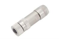 China Industrial Grade M8 Straight Female Metal Plug with Screw Terminal IP67 for sale