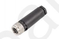 China Plastic Assembled M8 Straight Female Plug with Screw Terminal IP67 3/4pin for sale