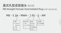 China IP67 M8 Straight Female Overmolded Plug with Damping 3-8A 5B 4D for sale
