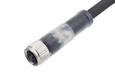 China Industrial Grade M8 Straight Female Overmolded Plug with LED IP67 3/4/6/8A 5B 4D for sale
