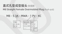 China Industrial Grade M8 Straight Female Overmolded Plug Push-Pull 3/4/6/8A 5B 4D IP67 Designed for sale