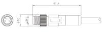 China 3/4/6/8A M8 Straight Male Overmolded Plug with IP67 Rating and Overmolded Plug Design for sale
