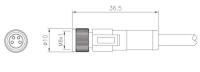 China Industrial Grade M8 Straight Female Overmolded Plug with LED IP67 3/4/6/8A 5B 4D for sale