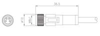 China Waterproof M8 Straight Female Overmolded Plug 3 - 8A IP67 for Outdoor Applications for sale