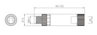 China Industrial M8 Straight Male Metal Plug with 3/4pin Screw Terminal IP67 Waterproof for sale