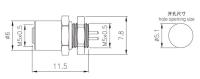 China M5 Female Front Mount Socket Solder Screw M5*0.5 3/4pin 20A  IP67 PCB for sale