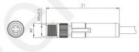 China M5 Straight Male Overmolded Plug Connector 3\4pin Black 20A Solder IP67 for sale