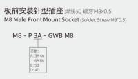 China Male Front Mount M8 Circular Connector 60V 3A IP67 Rating With 3/4pin Screw Terminal for sale
