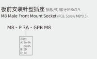 China Industrial M8 Male Front Mount Socket with 3/4pin Screw Terminal IP67 Waterproof for sale