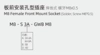 China IP67 Waterproof Industrial M8 Female Socket with Front Mount and 3/4pin Screw Terminal for sale