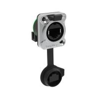 China Female RJ45 Socket IP65 CAT5/6 8 Pin Ethernet Chassis Connector for Outdoor Applications for sale