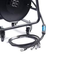 China Multi-Channel Cable 4 Channel 4x16A Signal Sockets Industrial Electric CAT6 SF/UTP Network Cord Retractable Reel Cable Drum for sale