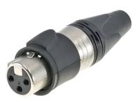 China Waterproof IP65 XLR Connector 3 Pin Male Socket Gold-plated Contact Pin Zinc Alloy Shell for sale