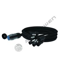 China 6 Head Socapex Style Breakout Cable Assembly SOCAPEX Industrial Application IP67 Waterproof 19-Pin Powercon True1 Male Connectors for sale