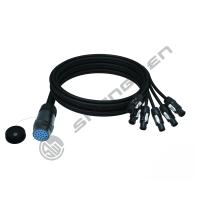 China 6 Head Socapex Style Breakout Cable Assembly SOCAPEX Industrial Application IP67 Waterproof 19-Pin Powercon True1 Male Connectors for sale