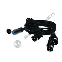 China 19-Pin Socapex Extension Cable with 6-Way Break-Out 16A Power Cable Assembly Stage Lights LED Moving Head Connectors for sale