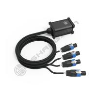 China 4 Channel 4 Pin Female Connector Electrical Glass Reinforced OEM OFC Loud Speaker Cable with Speakon Junction Box for sale