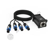 China 4 Channel 4 Pin Female Connector Electrical Glass Reinforced OEM OFC Loud Speaker Cable with Speakon Junction Box for sale