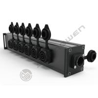 China 6 Channel TR Out XLR Connectors Powercon Power Coupler Distribution Output Box with Plastic Housing Material for sale