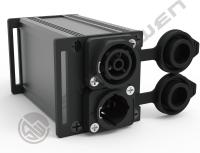 China 6 Channel TR Out XLR Connectors Powercon Power Coupler Distribution Output Box with Plastic Housing Material for sale