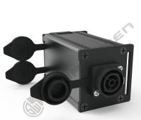 China 6 Channel TR Out XLR Connectors Powercon Power Coupler Distribution Output Box with Plastic Housing Material for sale