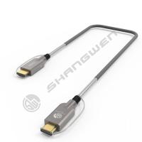 China HD Link Port 2.0  Fiber Optic Armored Fiber Optic  HD Cable TPU Shell German Silicon Line Chip 4K 60Hz 8K 144Hz OD:6.0mm for sale