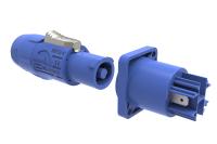 China Indoor Use IP44 Triple Core Male Powercon Connector 3 Pin Audio Video Input Port Lockable Speakon Plug 20A 250V AC Blue for sale