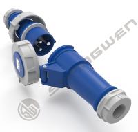 China IP67 Industrial Male Female Plug 220V 16A 3 Pin Single Phase Blue Shell Connector for Outdoor Industrial Electronics for sale