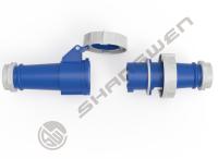 China IP67 Industrial Male Female Plug 220V 16A 3 Pin Single Phase Blue Shell Connector for Outdoor Industrial Electronics for sale