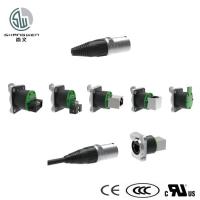 China Panel Mount Waterproof Rj45 Network Connector Right Angle Shield Female RJ45 Connector for sale