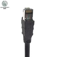 China Black Bare Copper SFTP Cat5 Cat5e Ethernet Data LAN Cable 24AWG 28AWG Network Patch Cord for sale
