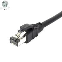 China Black Bare Copper SFTP Cat5 Cat5e Ethernet Data LAN Cable 24AWG 28AWG Network Patch Cord for sale