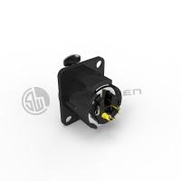 China Outdoor D-Size Flange 3 Pin Xlr Connector 3PIN Female Socket for IP65 Black Outdoor Connector for D Mounting 3PIN XlR Connector for sale