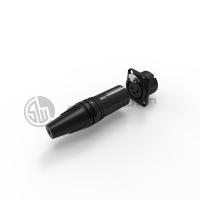 China Outdoor D-Size Flange 3 Pin Xlr Connector 3PIN Female Socket for IP65 Black Outdoor Connector for D Mounting 3PIN XlR Connector for sale