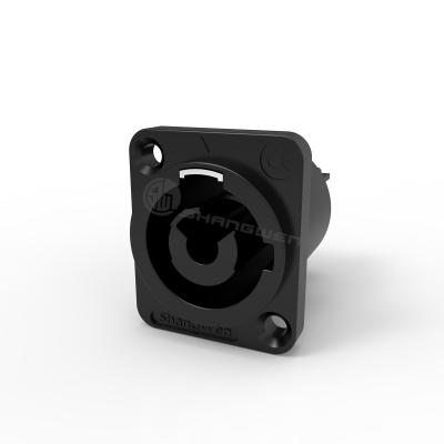 China Black IP65 Female Powercon Connector 3 Pin LED Outdoor Use 250V/20A Chassis Connector for sale