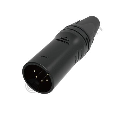 China 3.5mm Wire Diameter Gold Connector Indoor IP40 Shell Plating Black Audio Cable Plug with 5-Pin XLR Female Connector for sale