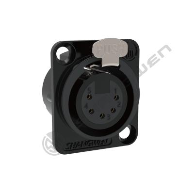 China Female Mini 5-Pin XLR Audio Connector Indoor IP40 Shell for Microphone Audio Cable for sale