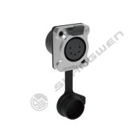 China Industrial Electronics Accessories Waterproof 5 Pin XLR Female Jack Panel Mount Connector with Sealed Rubber Jacket for sale