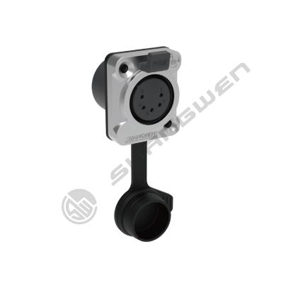 China Industrial Electronics Accessories Waterproof 5 Pin XLR Female Jack Panel Mount Connector with Sealed Rubber Jacket for sale