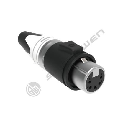 China Outdoor Cu Alloy XLR 5-Pin Connector for Microphone Amplifier Mixer Waterproof IP65 Female Audio for sale