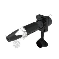 China Black Small Power XLR Connector Waterproof IP65 Connector 3 Pin Male Plug for sale