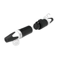 China Black Small Power XLR Connector Waterproof IP65 Connector 3 Pin Male Plug for sale