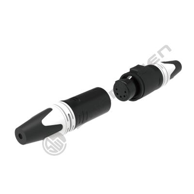 China Black Small Power XLR Connector Waterproof IP65 Connector 3 Pin Male Plug for sale