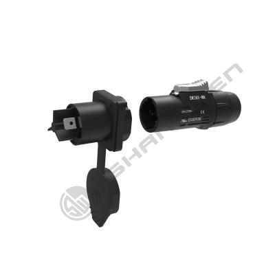 China Outdoor Powercon Connector Waterproof Male Female Plug Connector IP65 Outdoor Panel Mount Power Socket 3-Pin Male Audio Connector with LED Display 20A Chassis Socket for Audio Power Solutions for sale