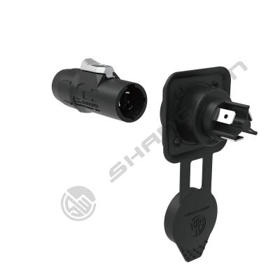 China PA6 Plastic Male Waterproof Power Connector Corrosion Resistance For LED Display for sale