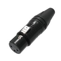 China 3 Pin XLR Male Connector Waterproof DMX Thread Coupling Audio Video Connector Female Socket for Outdoor for sale