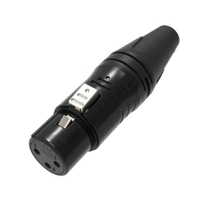 China 3 Pin XLR Male Connector Waterproof DMX Thread Coupling Audio Video Connector Female Socket for Outdoor for sale