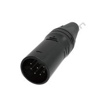 China Black 7-Pin XLR Audio Video Connectors 7-Pole Female Male Plug Socket for Indoor IP40 Protection for sale